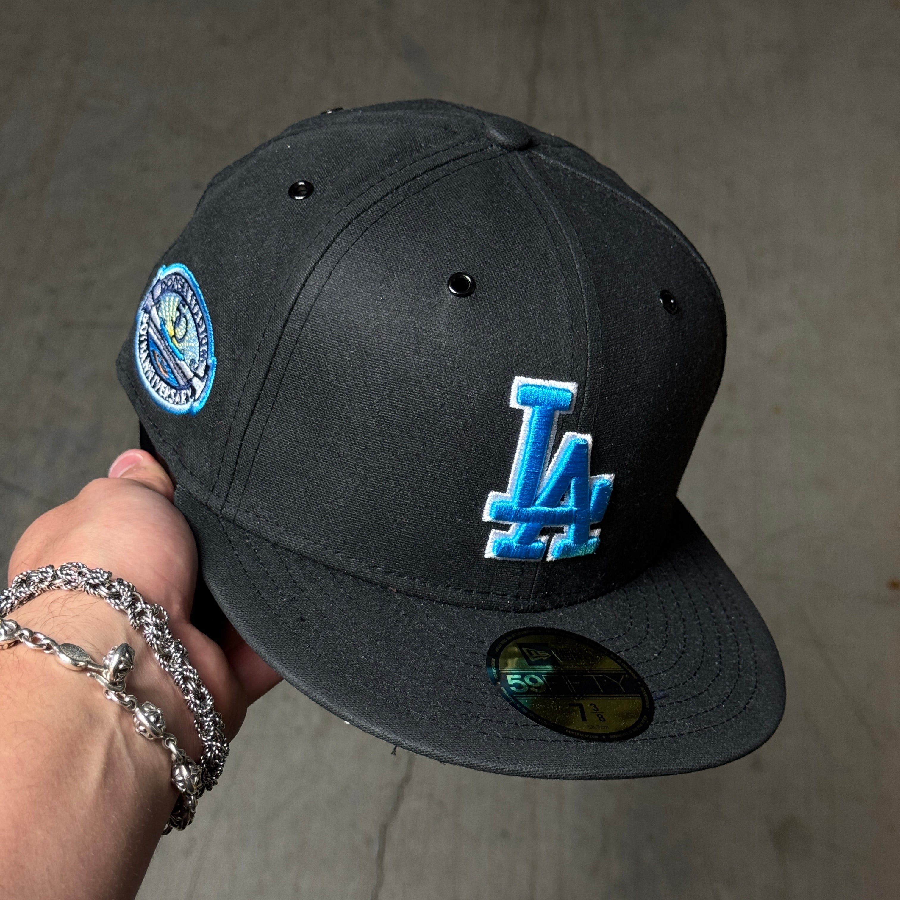 NWT 3/8 Black Los Angeles Dodgers 50th Anniversary 59fifty New Era Fit ...
