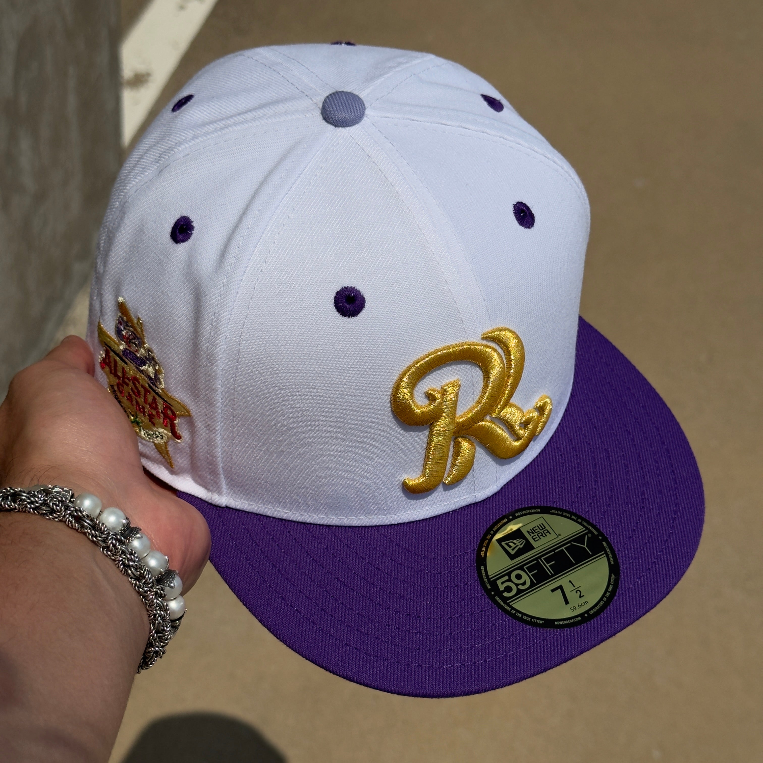 NEW 1/2 White Dallas Texas Rangers Frisco Rough Riders 59FIFTY New Era ...