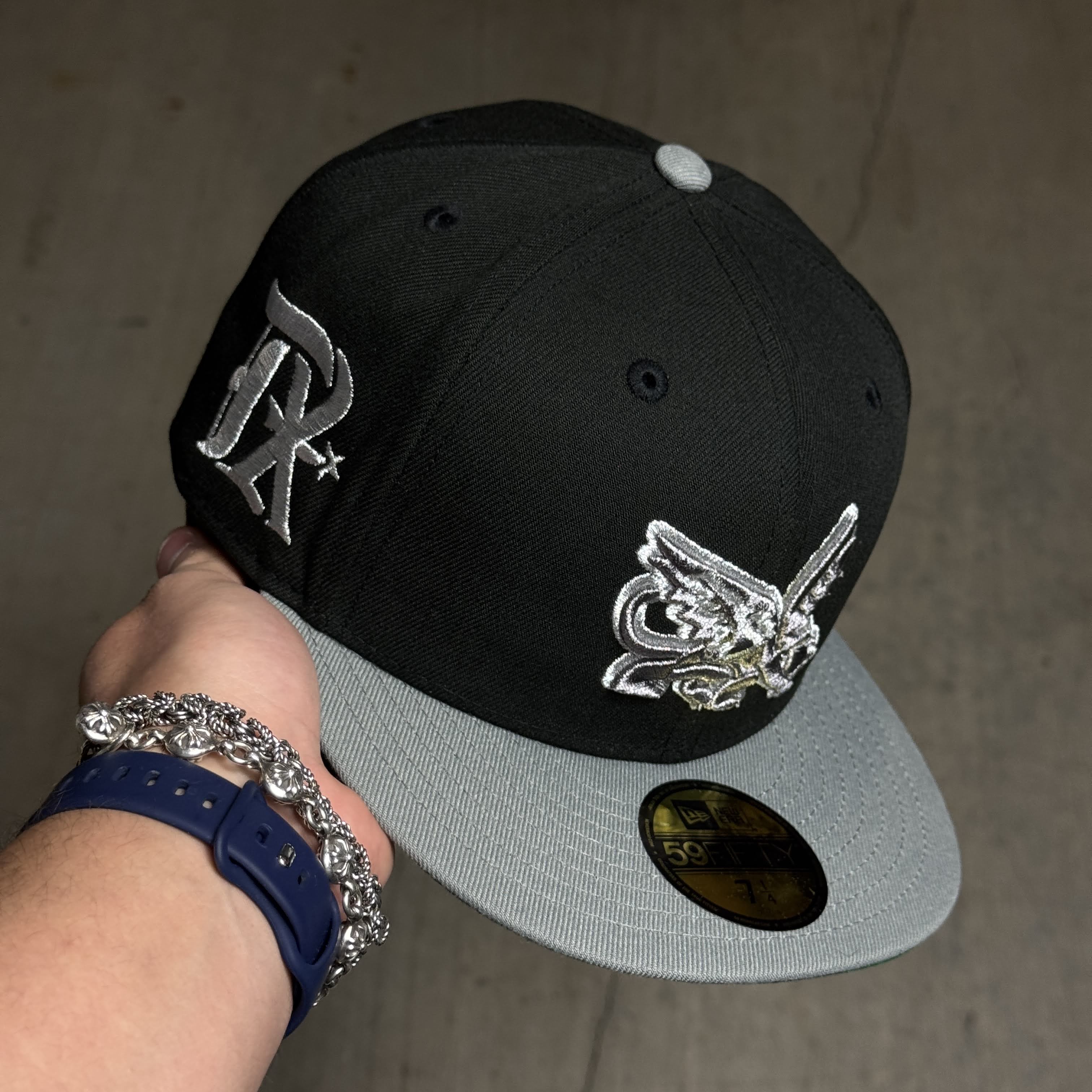 NWT 1/4 Black Dallas Texas Rangers Peagle City Connect 59fifty New Era ...