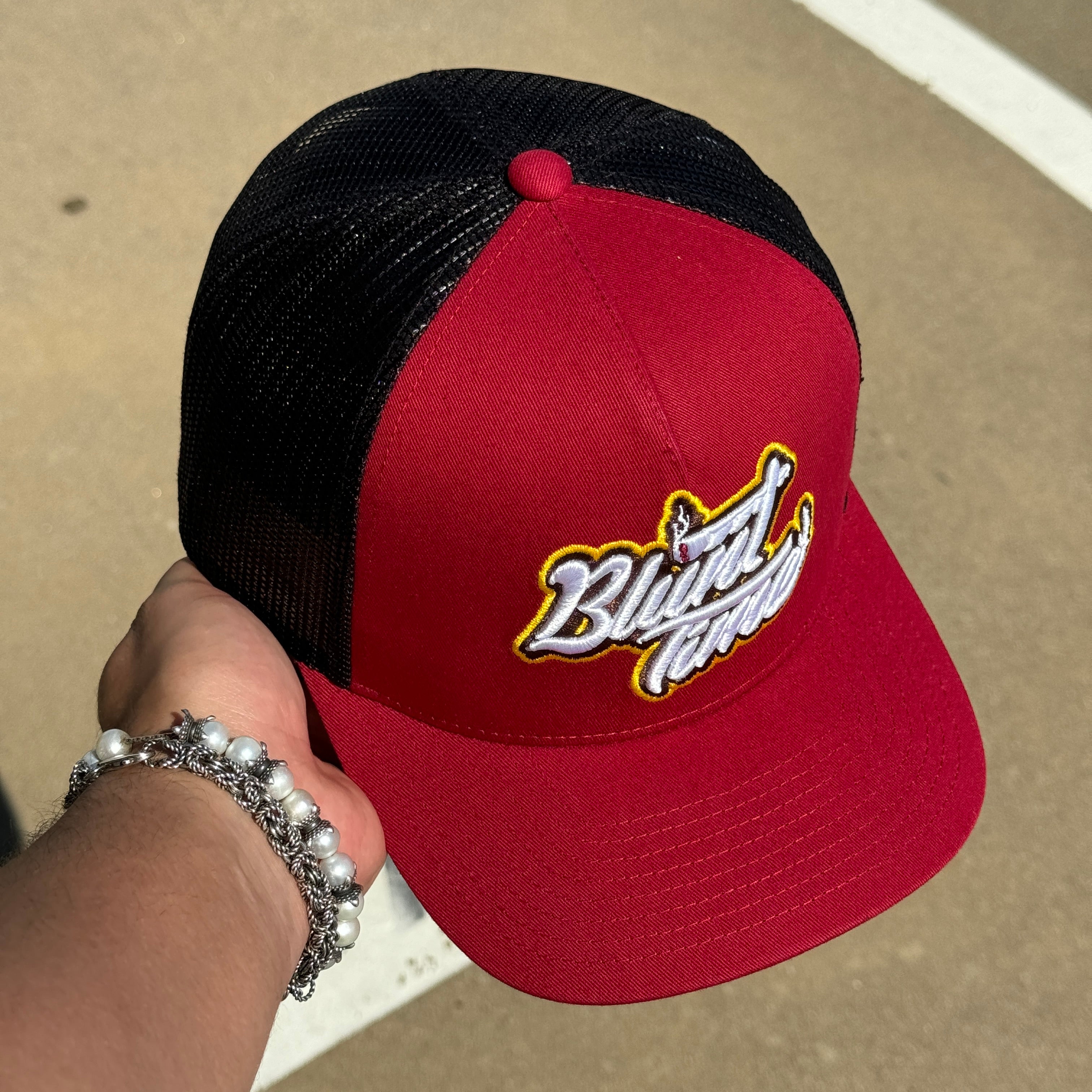 Good Hats Red Trucker Mesh Blunt Time Roll Up Adjustable Baseball Cap ...