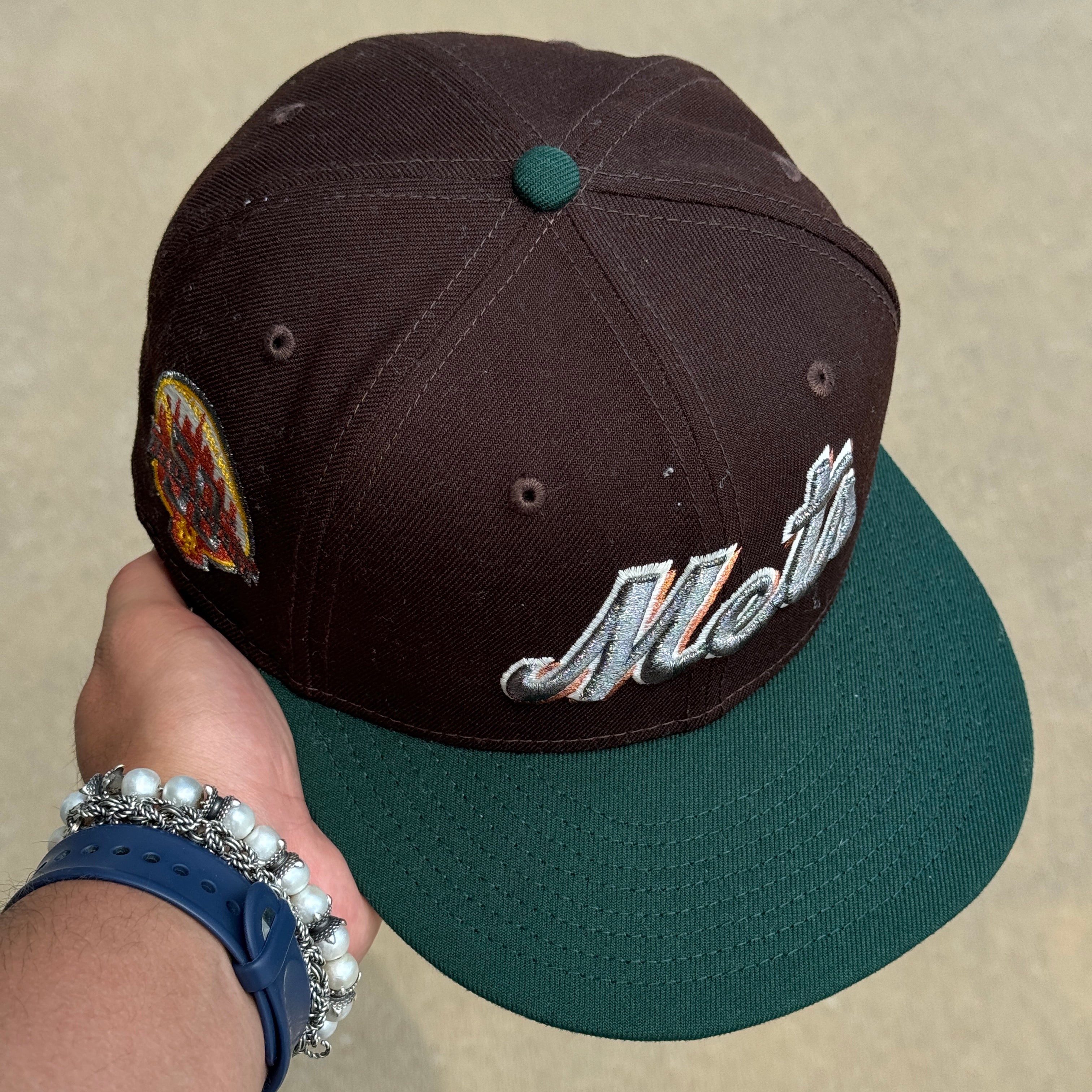 USED 1/8 Brown New York Mets 50th Anniversary 59fifty New Era Fitted H ...