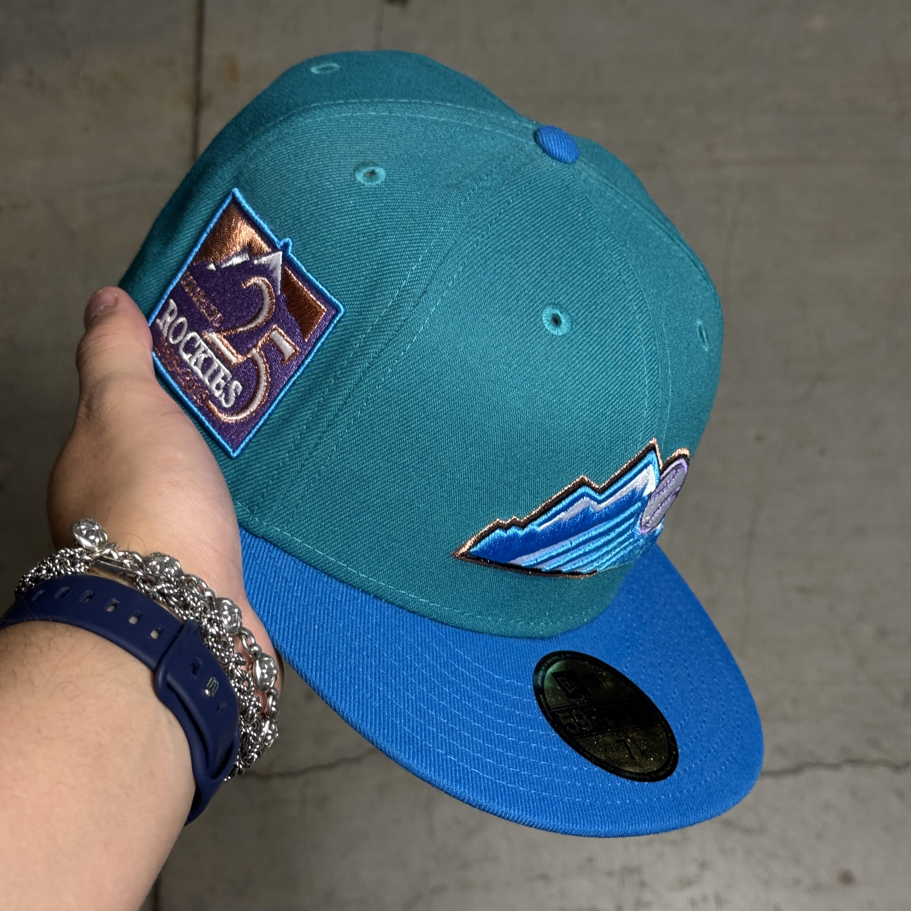 NWT 7/8 Teal Colorado Rockies 25th Anniversary 59fifty New Era Fitted ...