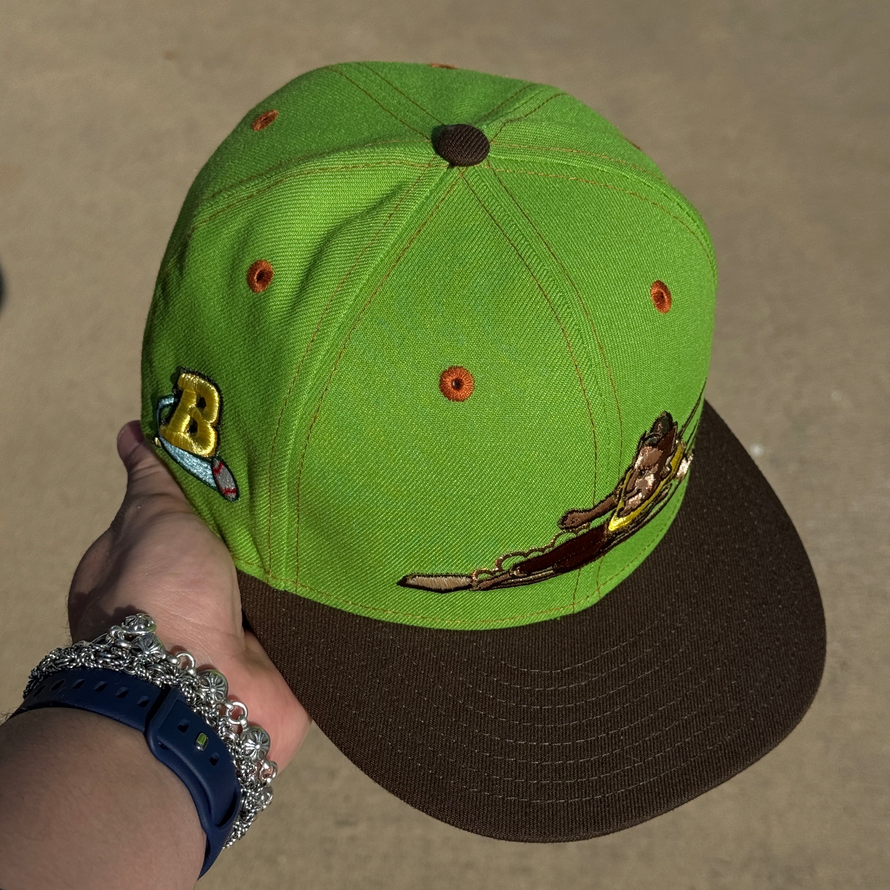 USED 1/8 Green Buffalo Bisons 59fifty New Era Fitted Hat Cap Minor Lea ...