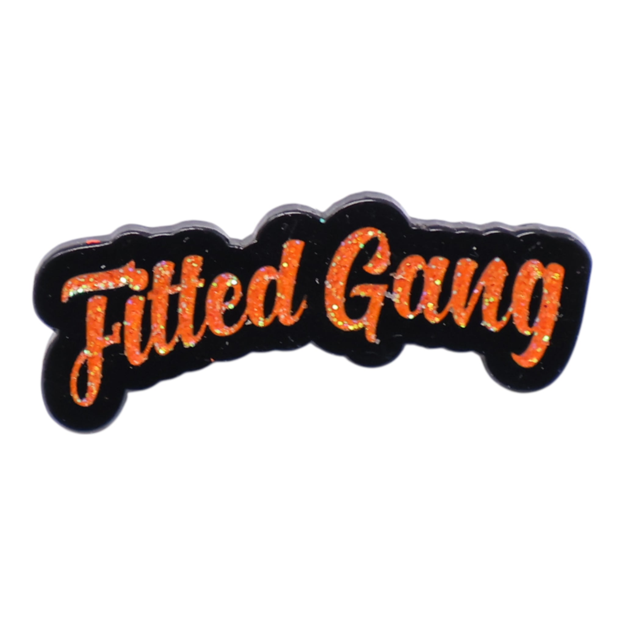 Orange Black Fitted Gang Script Pin – Souf Crowns