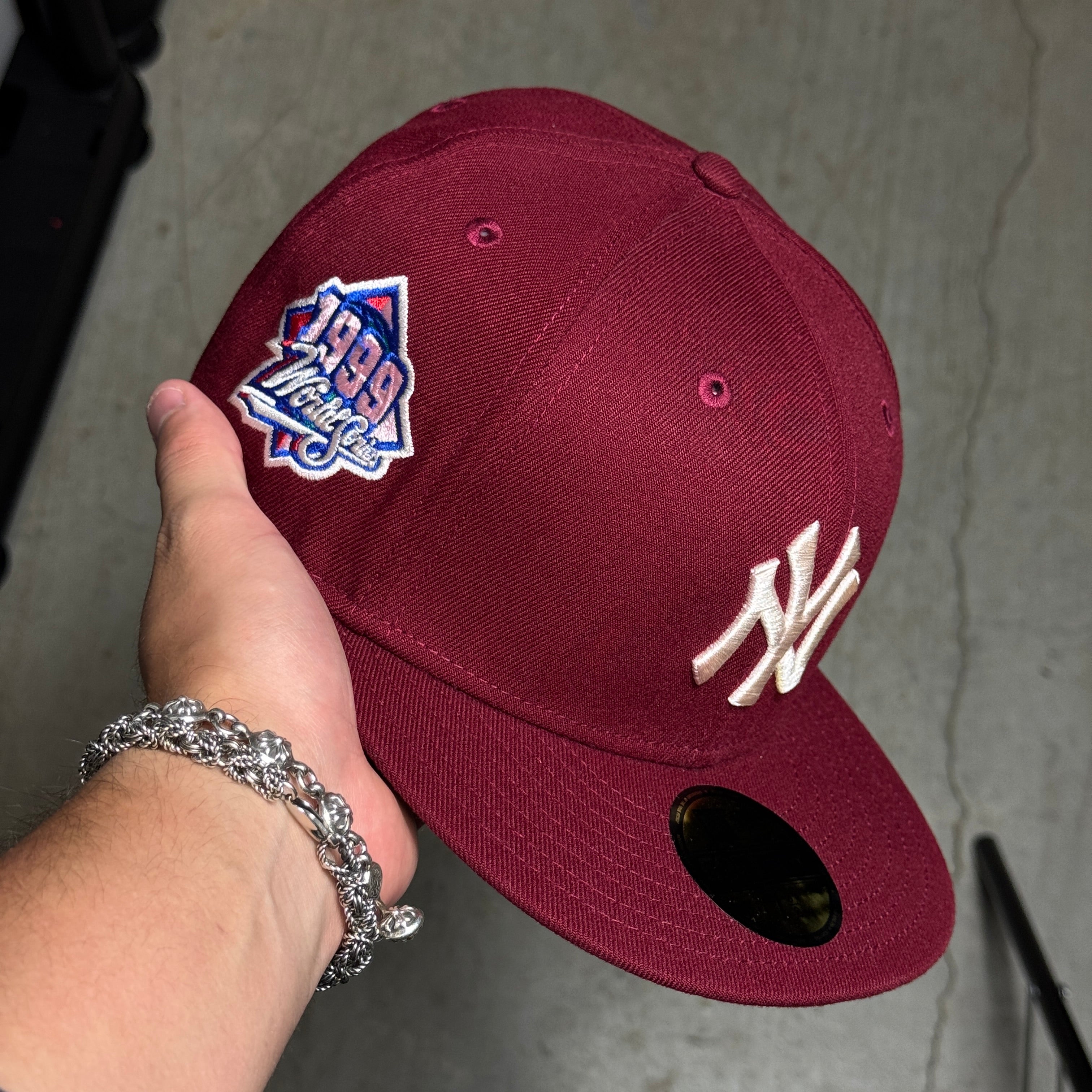 NWT 3/8 Maroon New York Yankees 1999 World Series 59fifty New Era Fitt ...